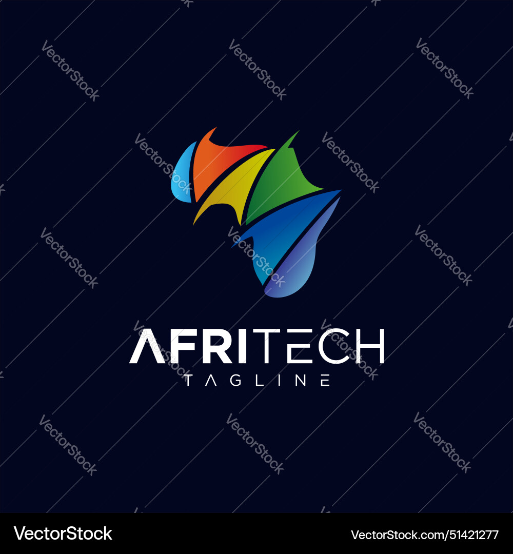 Africa colorful tech logo digital design icon Vector Image