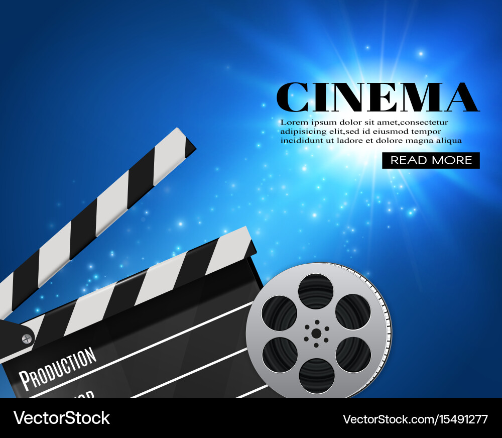 Cinema background with movieblue Royalty Free Vector Image