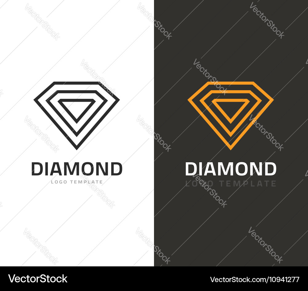 Diamond logo jewel icon Royalty Free Vector Image