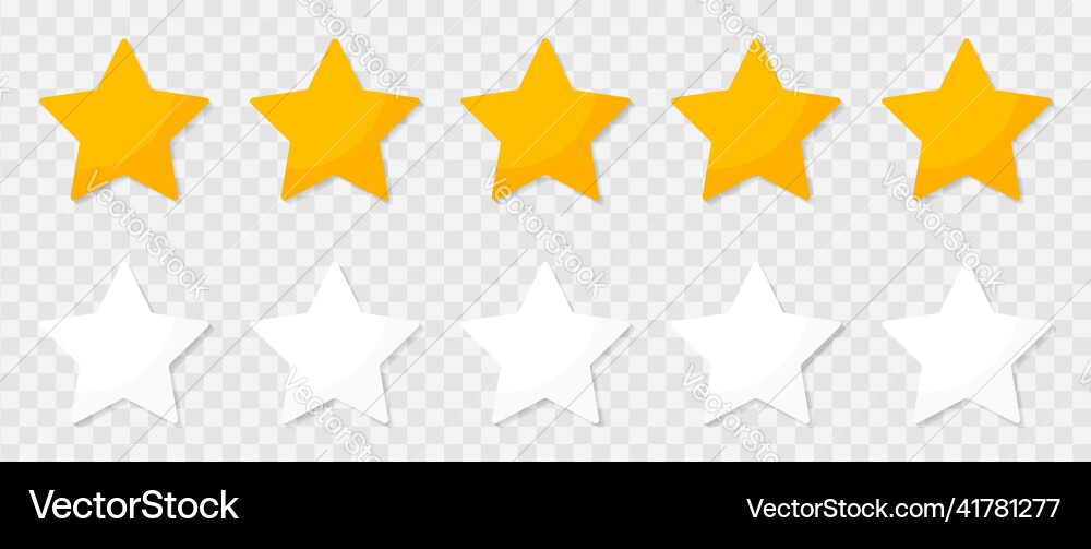Five stars isolated on transparent background 5 Vector Image