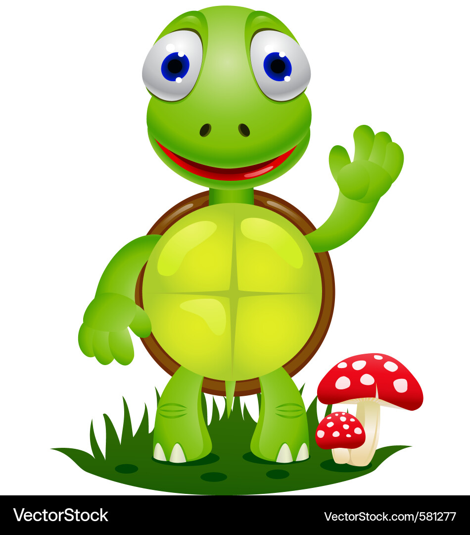 Friendly turtle cartoon Royalty Free Vector Image