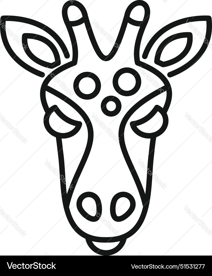 Giraffe head looking forward icon Royalty Free Vector Image