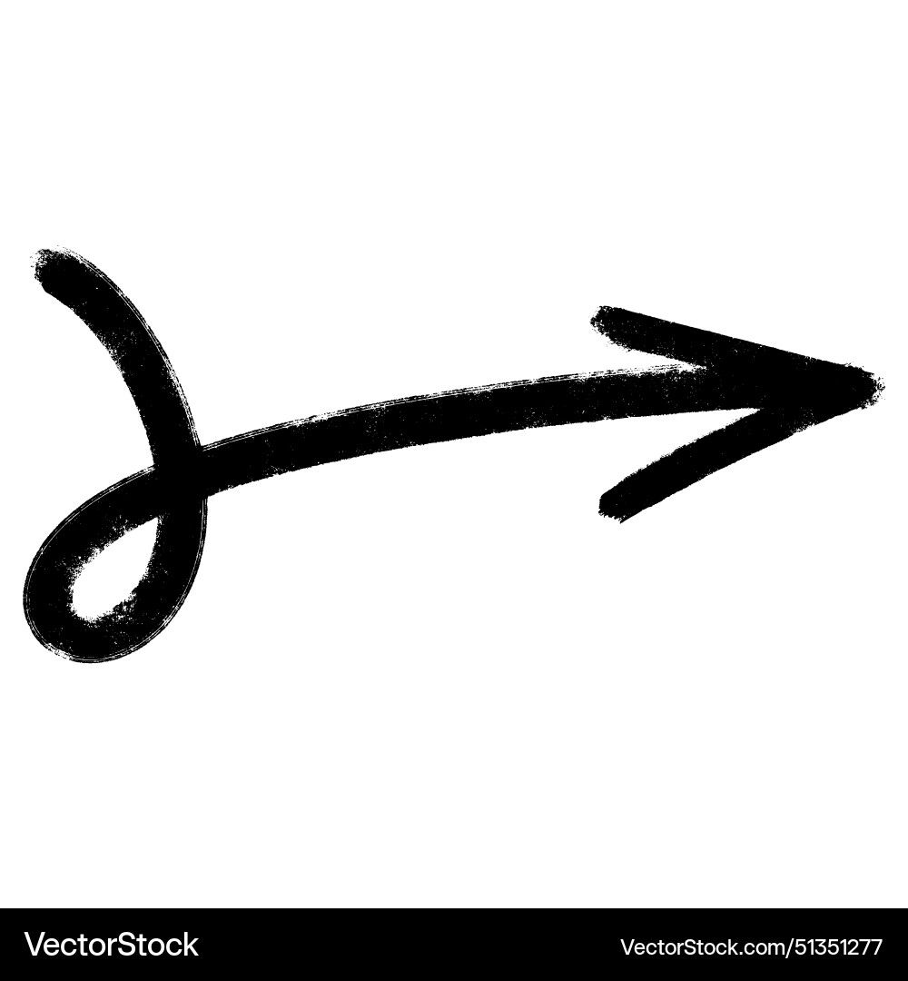 Hand drawn arrow doodle on white background bold Vector Image
