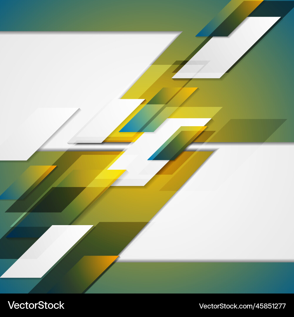 Hi-tech blue yellow geometric background Vector Image