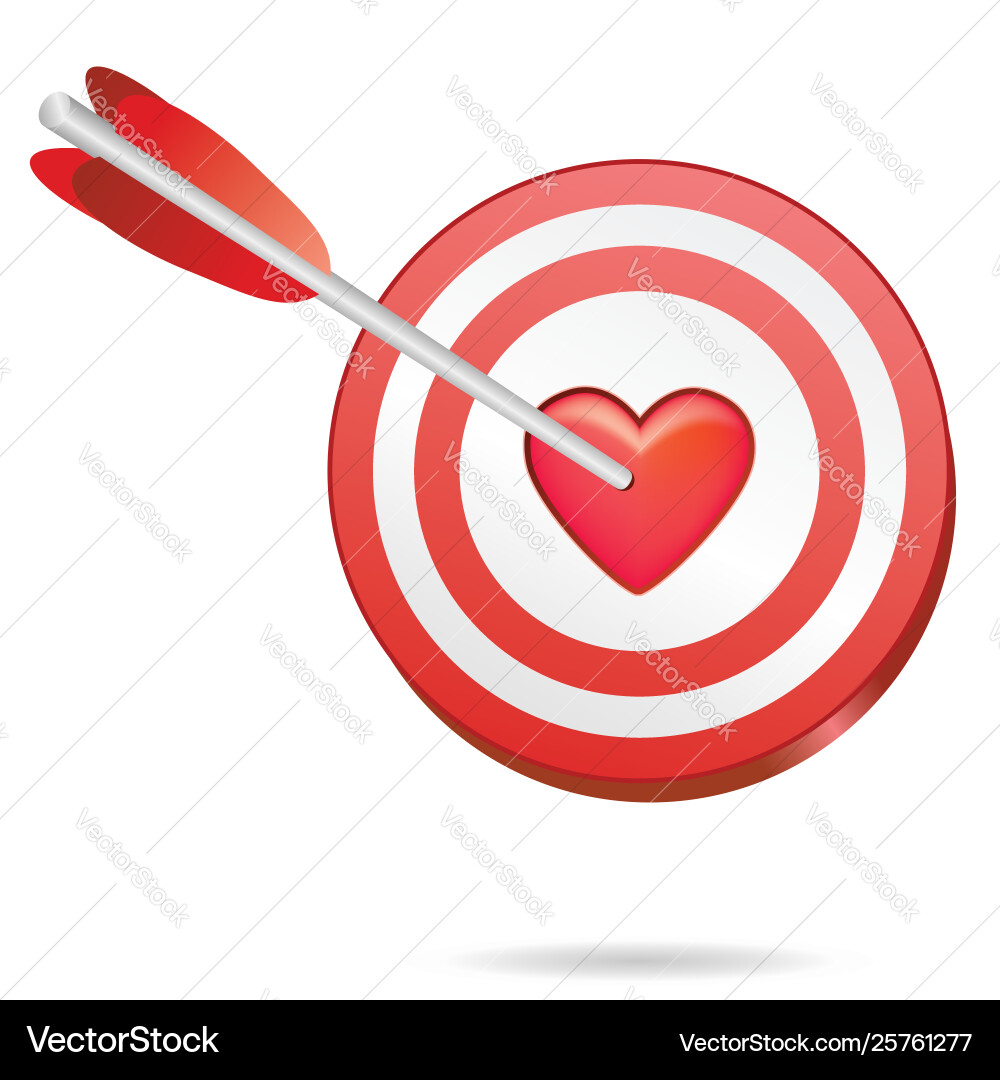 Love target Royalty Free Vector Image - VectorStock