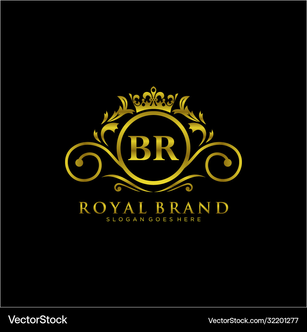 Luxury Initial Brand Logo - BR Royalty Free Vector Image