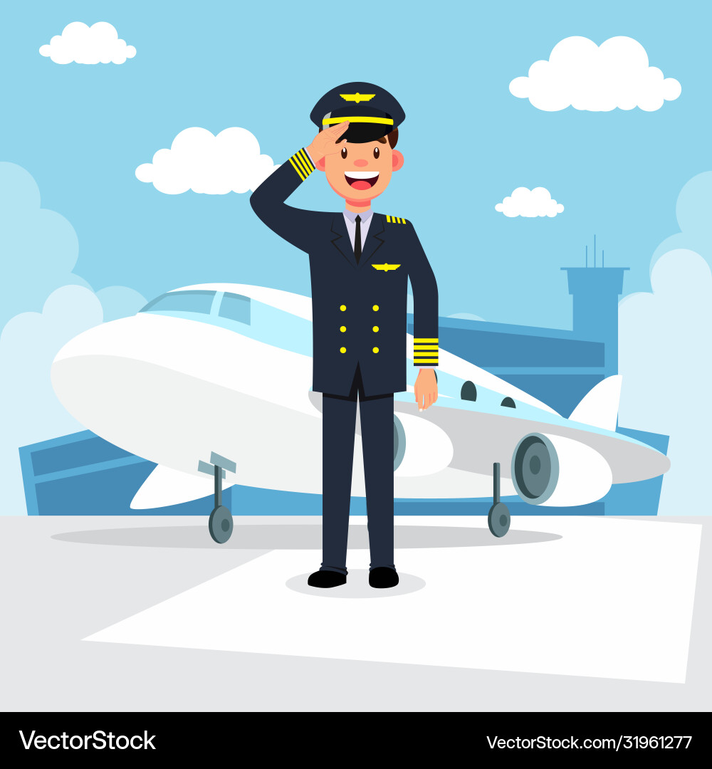 Pilot plane next Royalty Free Vector Image - VectorStock
