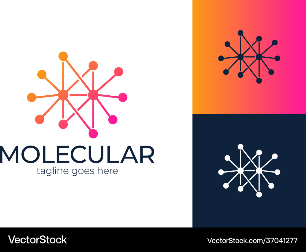 Pixel Network Technology Logo Concepts Royalty Free Vector