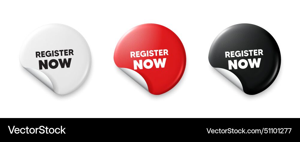Register now tag free registration offer price Vector Image