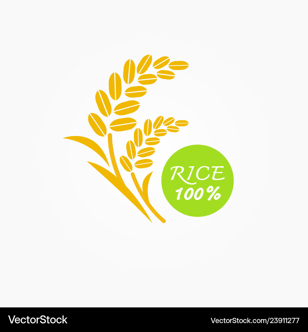 Rice logo organic grain wheat design Royalty Free Vector