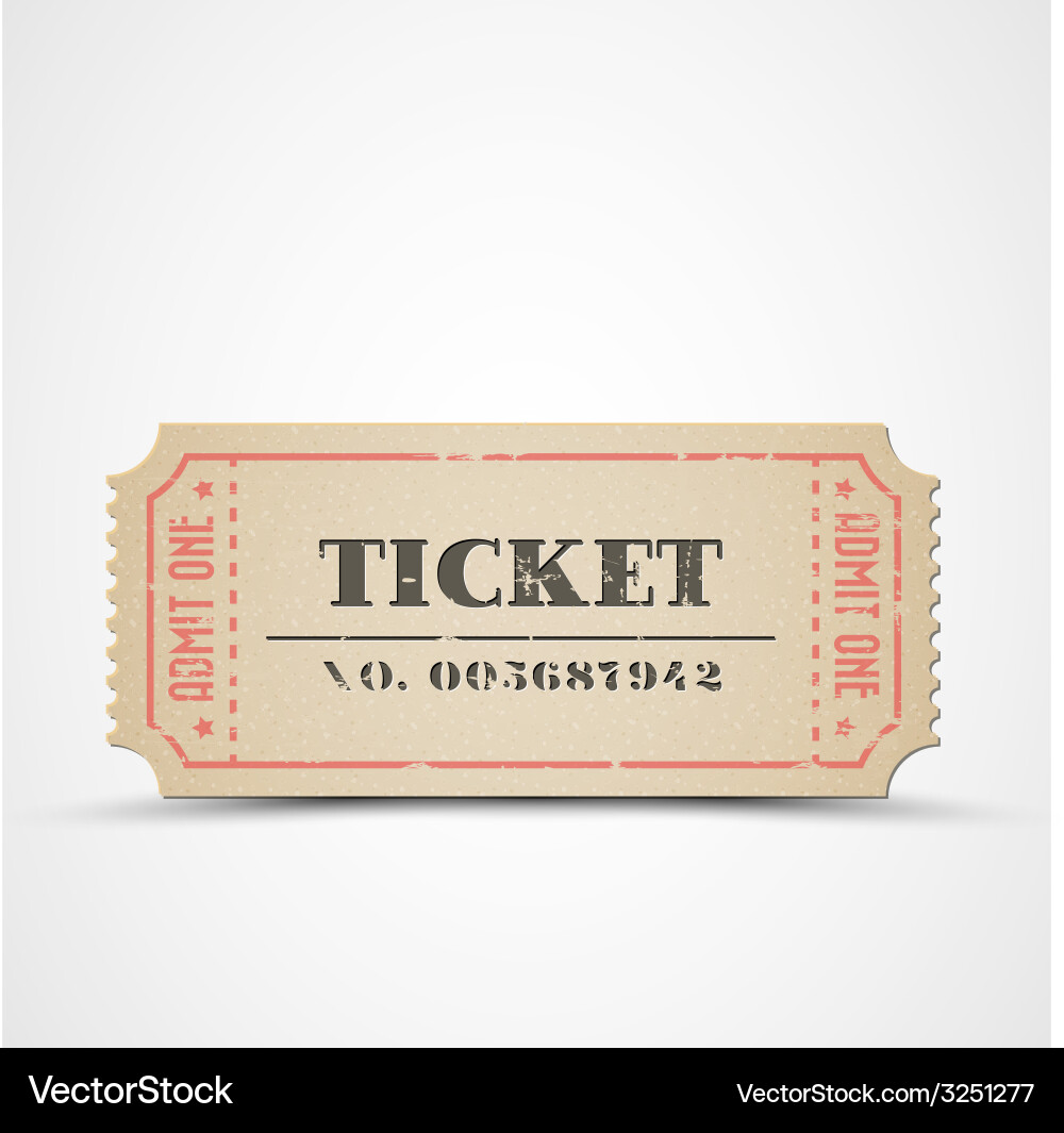 Vintage Ticket - Old Paper Royalty Free Vector Image