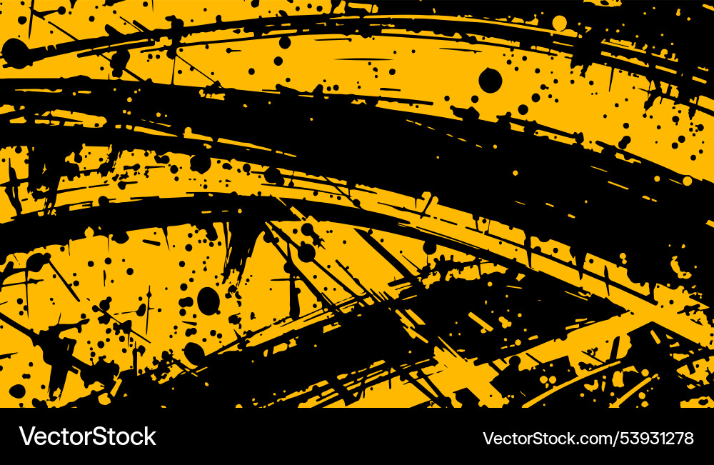 Abstract black and yellow paint splatter Vector Image