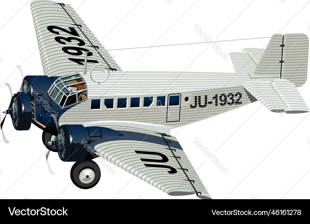 Cartoon retro airplane Royalty Free Vector Image