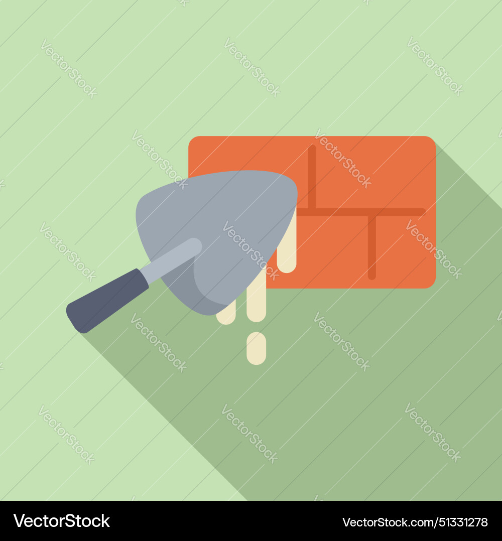 Cement trowel and bricks Royalty Free Vector Image