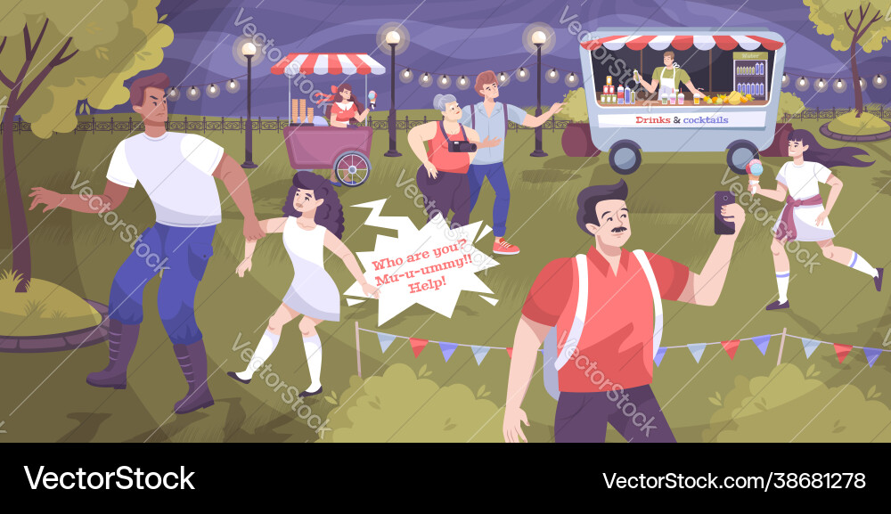 Child kidnapping background Royalty Free Vector Image