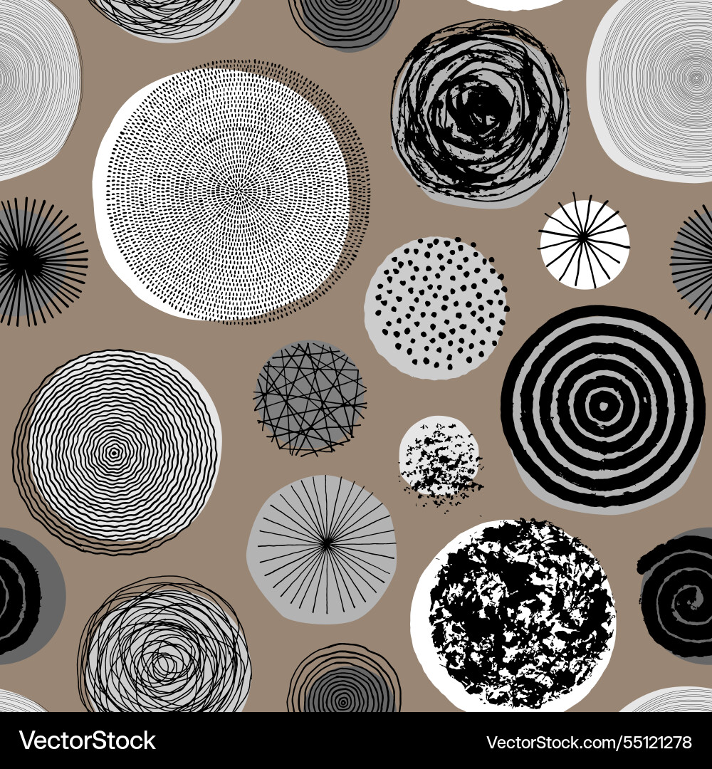 Circle texture seamless background Royalty Free Vector Image