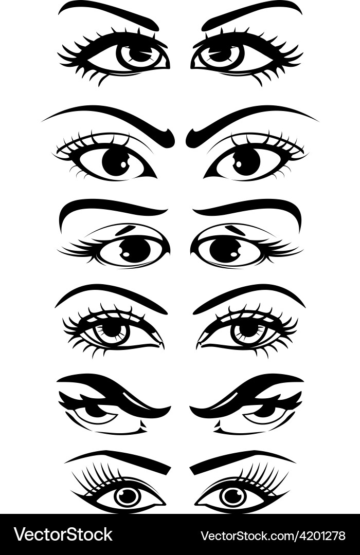 Eyes collection Royalty Free Vector Image - VectorStock