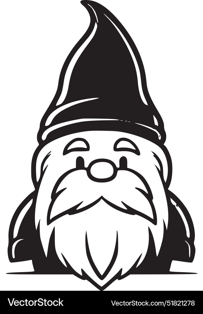 Gnome - black and white isolated icon Royalty Free Vector
