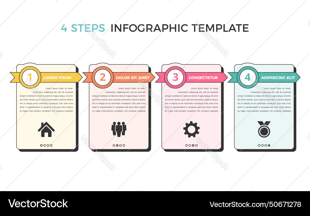 Infographic template with 4 arrows Royalty Free Vector Image