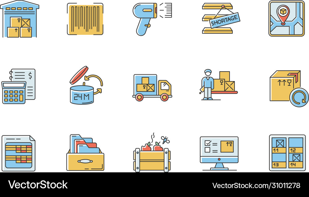 Inventory Tracking Icons - Warehouse Management Vector Image
