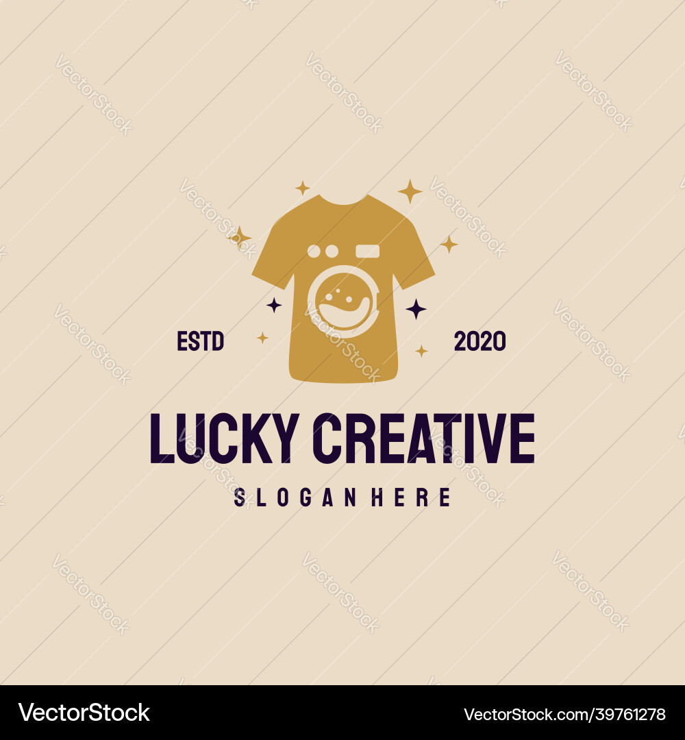 Laundry logo retro vintage template cloth wash Vector Image