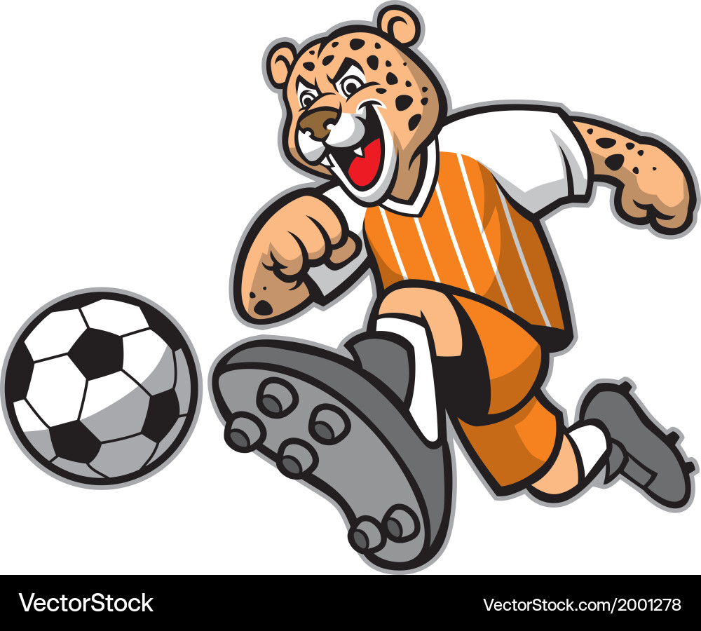 Leopard Football Mascot Royalty Free Vector Image