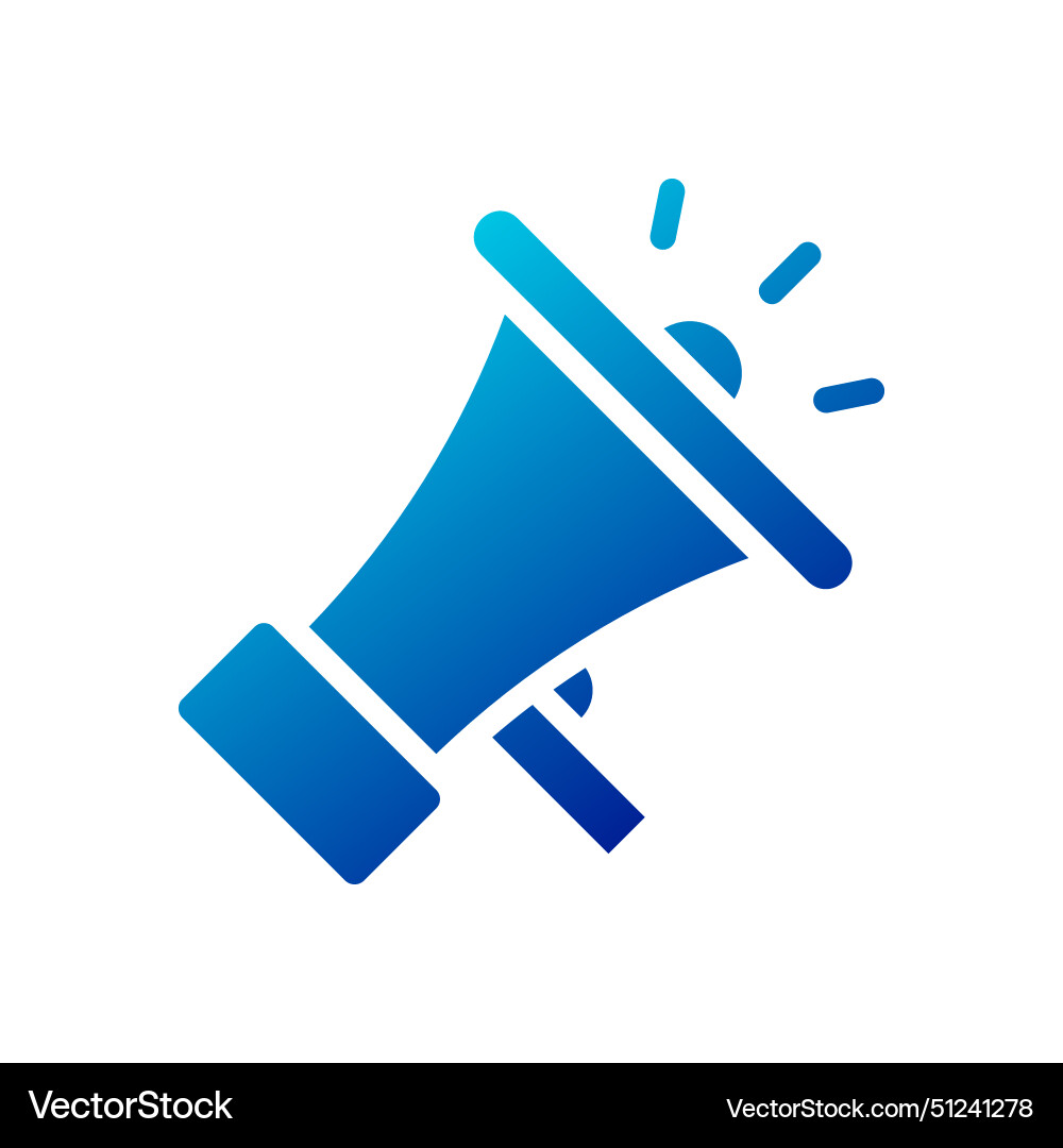 Megaphone icon solid gradient blue business Vector Image