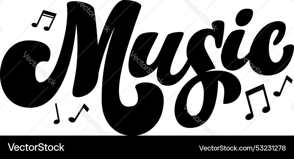 Music lettering phrase isolated on white Vector Image