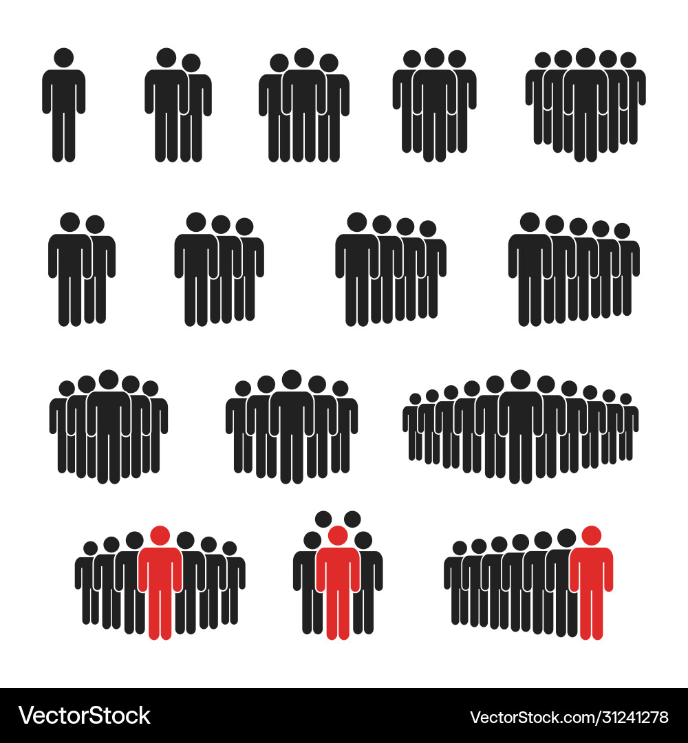 People group icon set working team Royalty Free Vector Image