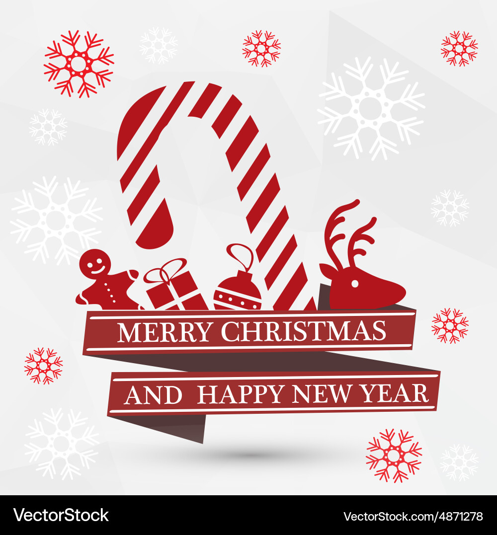 Simple white christmas card Royalty Free Vector Image