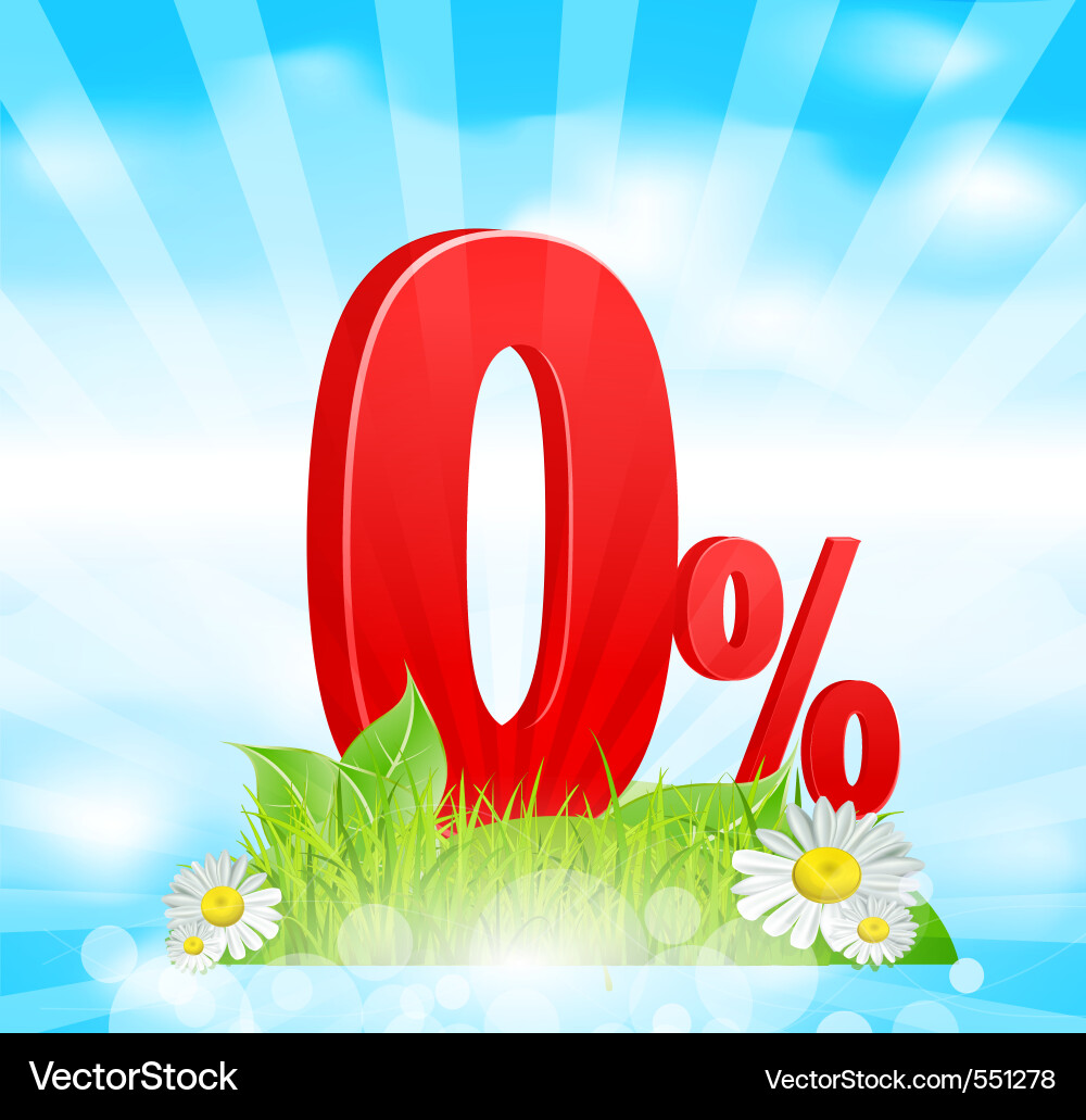 Zero percent Royalty Free Vector Image - VectorStock