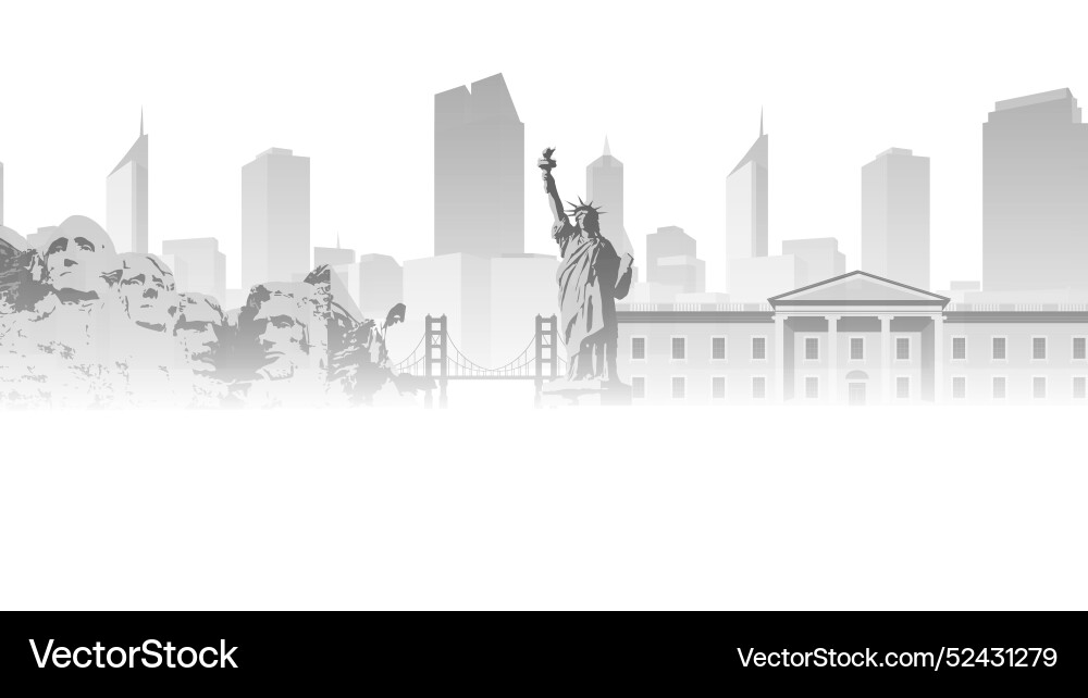 America landmark silhouette Royalty Free Vector Image
