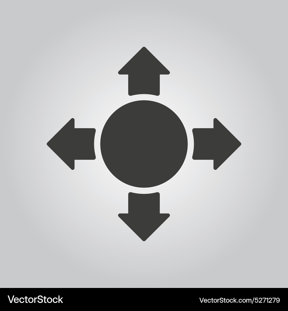 Arrow icon search symbol flat Royalty Free Vector Image