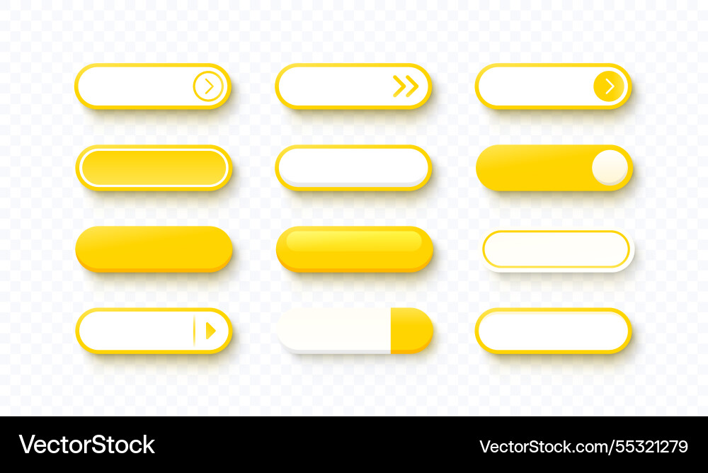 Click here button set link mouse click Royalty Free Vector