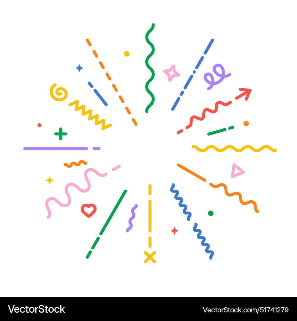 Confetti explosion line icon Royalty Free Vector Image