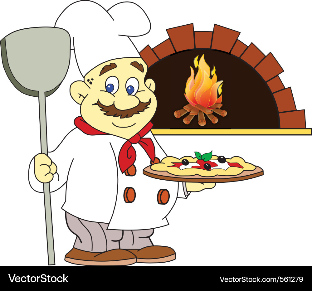 Delicious Pizza Oven Royalty Free Vector Image