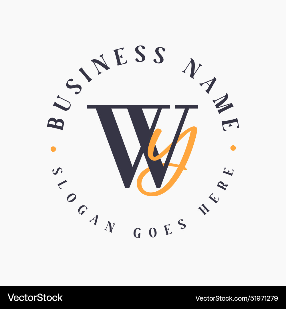 Elegant letter wy initials logo for corporate Vector Image