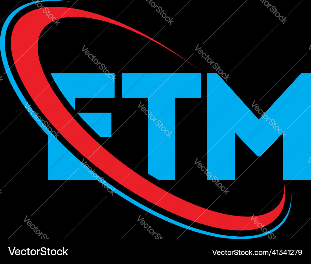 Etm logo letter design Royalty Free Vector Image