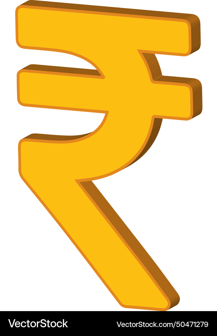 Indian rupee currency sign 3d Royalty Free Vector Image
