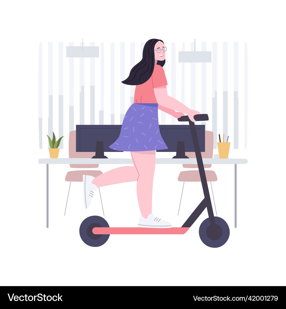 Open space office isolated cartoon Royalty Free Vector Image