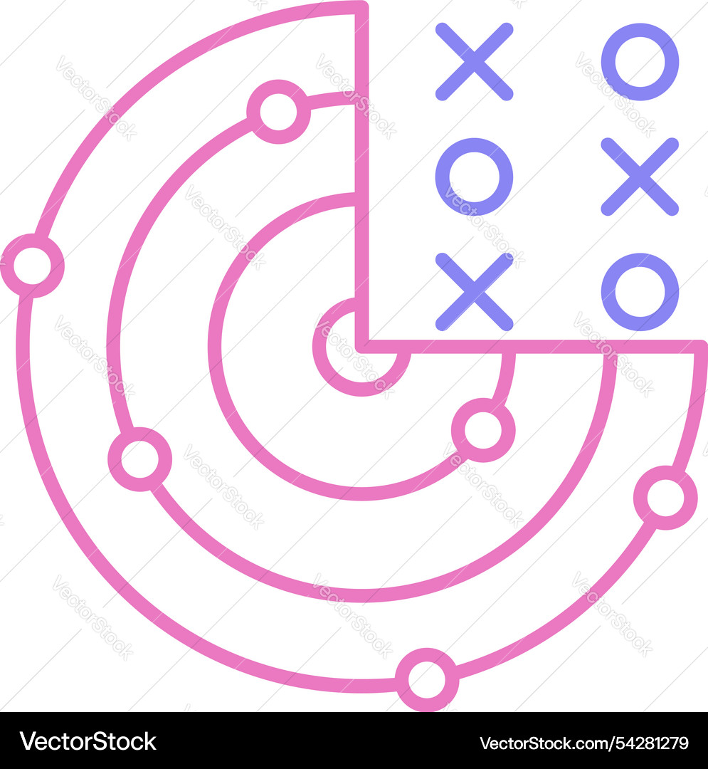 Radar line two colour icon Royalty Free Vector Image