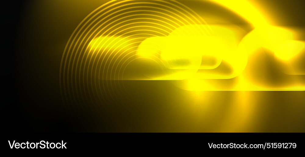 Techno concept with neon circles geometric design Vector Image