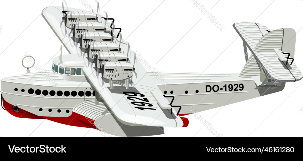 Cartoon retro sea plane Royalty Free Vector Image