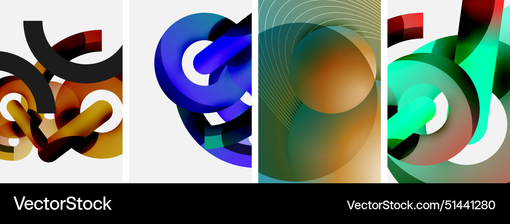 Circle geometric abstract posters Royalty Free Vector Image