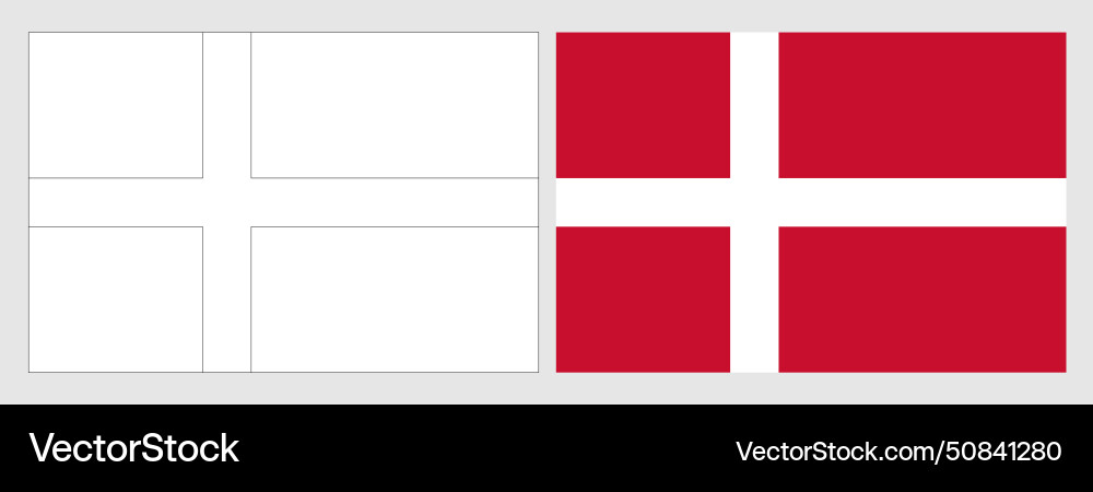 Coloring flag set of denmark Royalty Free Vector Image