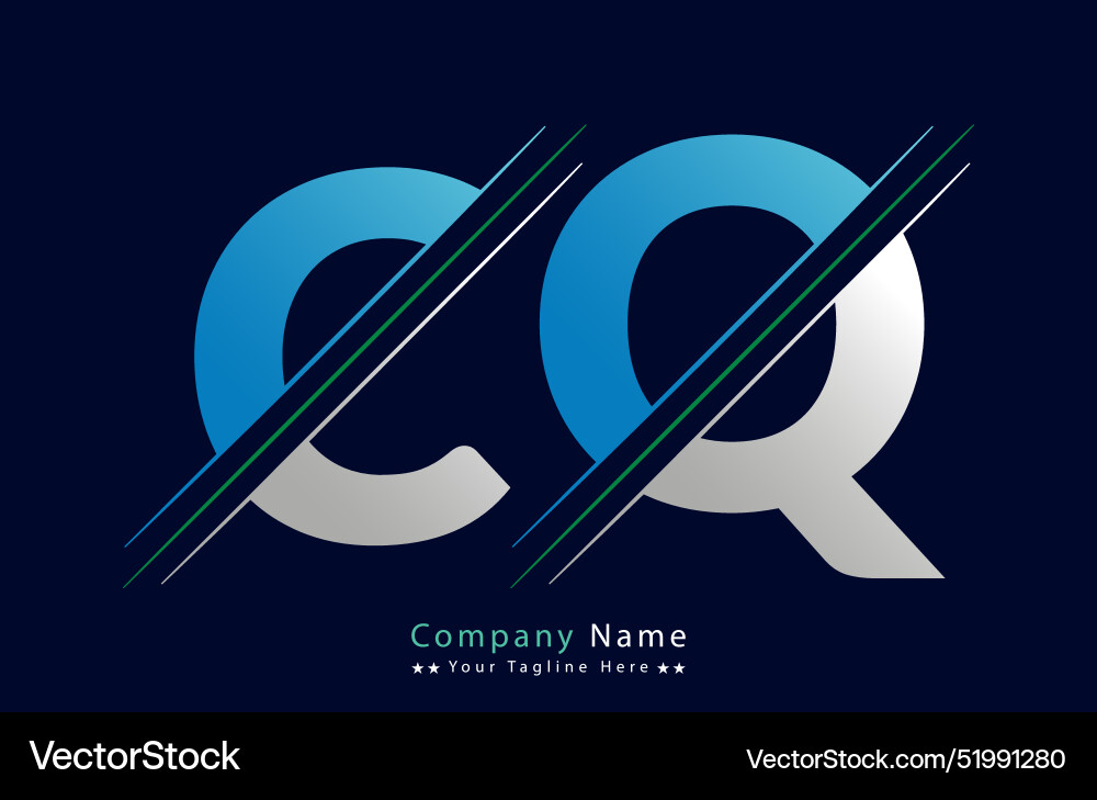 Cq letter logo template design Royalty Free Vector Image