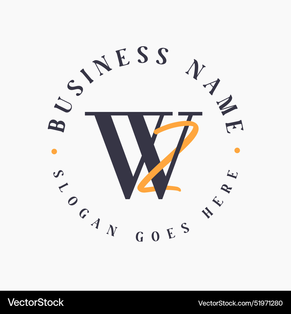 Elegant letter wz initials logo for corporate Vector Image