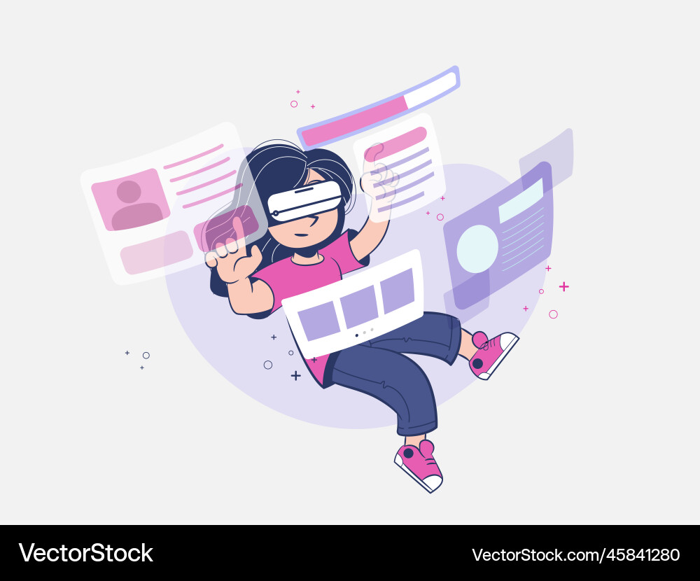 Floating Ui Royalty Free Vector Image Vectorstock