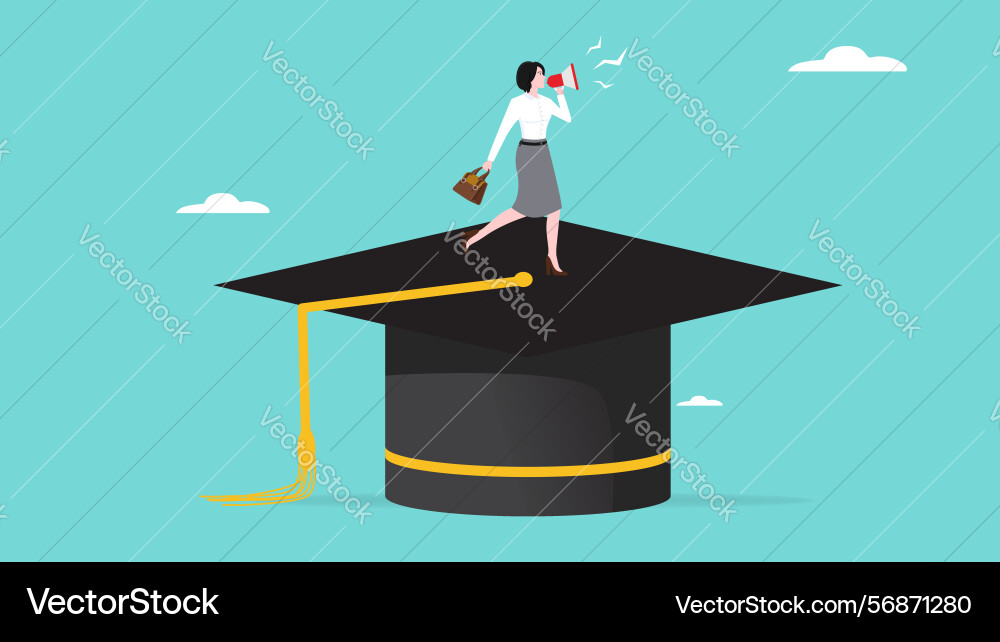 Introduction to higher education graduation Vector Image