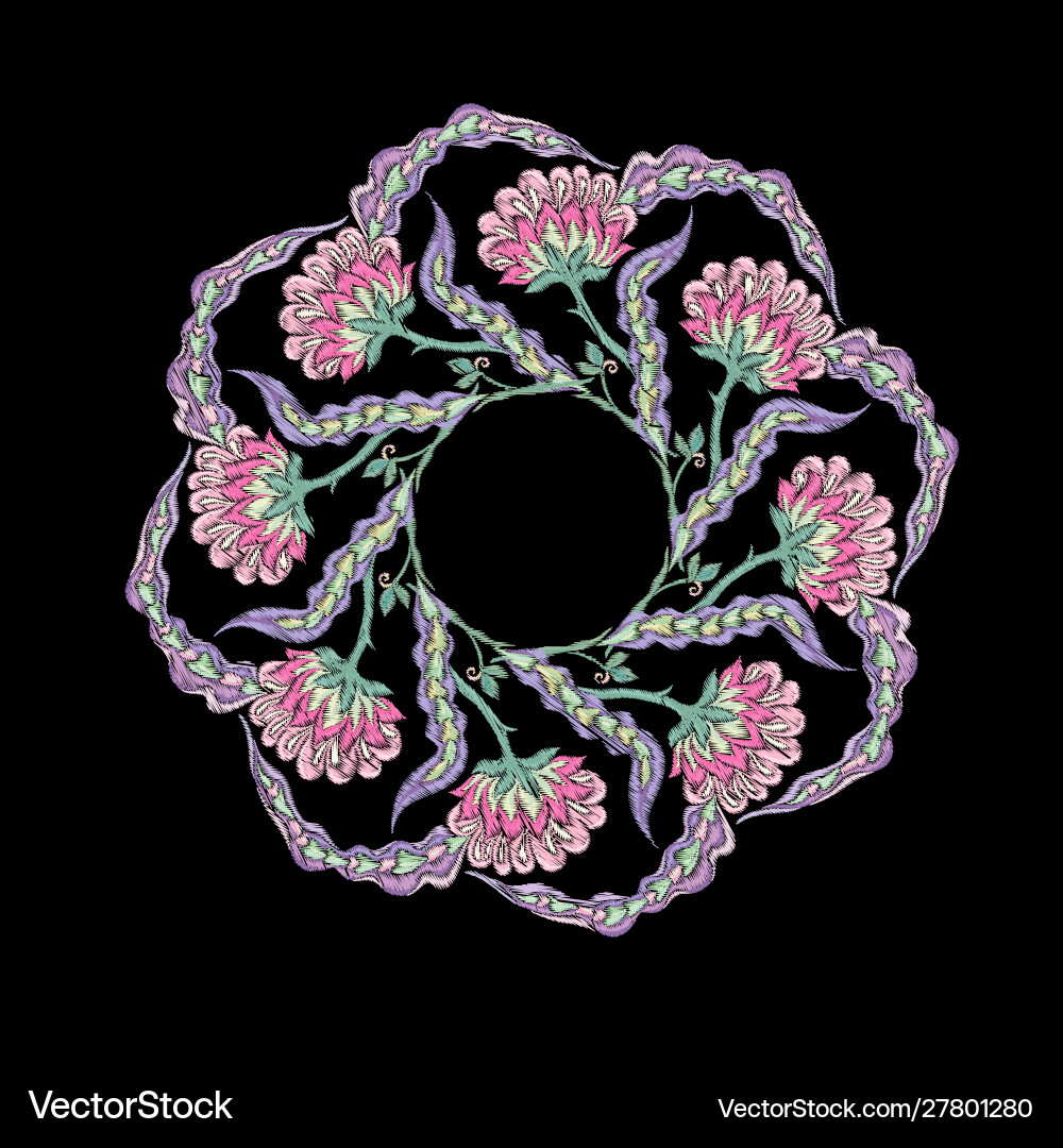 Jacobean Floral Embroidery Pattern – Royalty-Free Vector | VectorStock